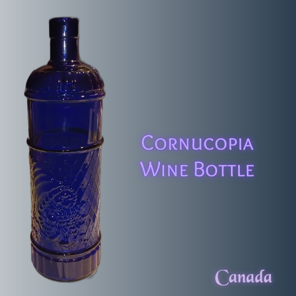 Canada | Dining | Vintage Cobalt Blue Cornucopia Embossed Wine Bottle ...